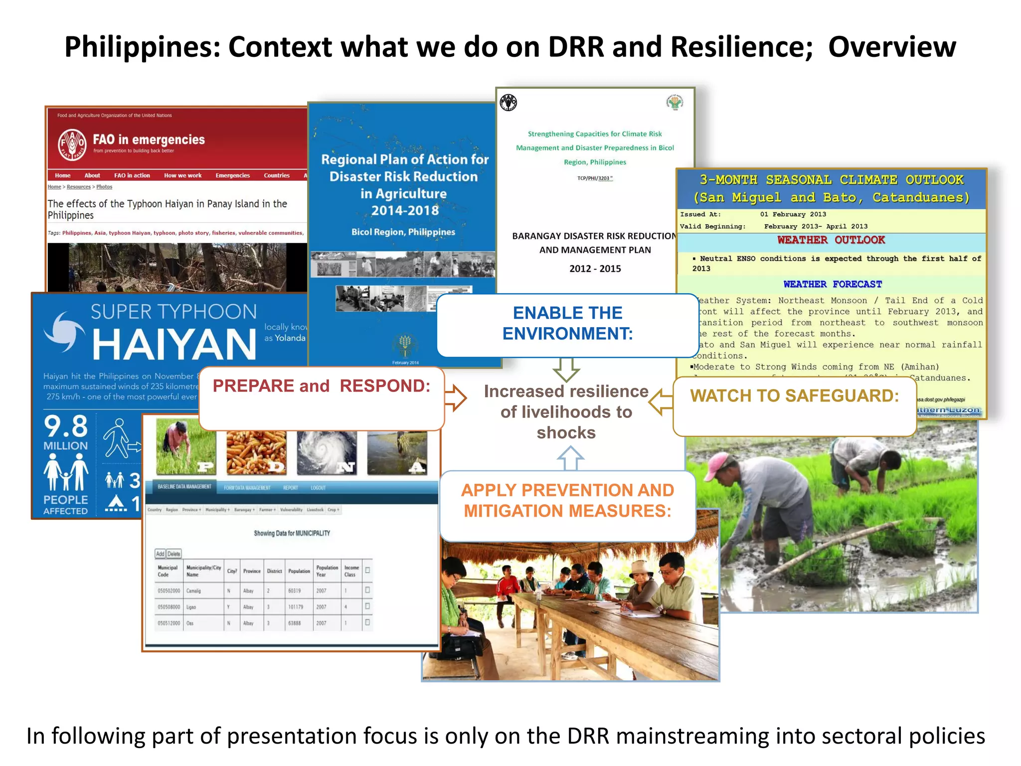 Mainstreaming Disaster Risk Reduction (DRR) into sectoral policies | PDF
