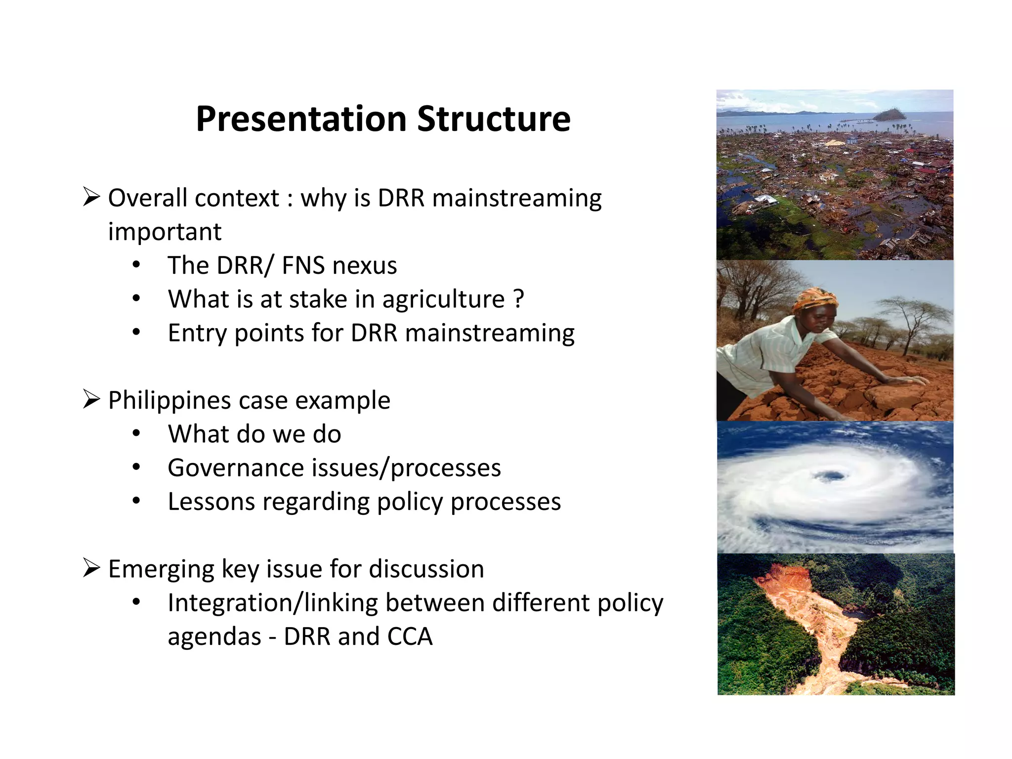 Mainstreaming Disaster Risk Reduction (DRR) into sectoral policies | PDF