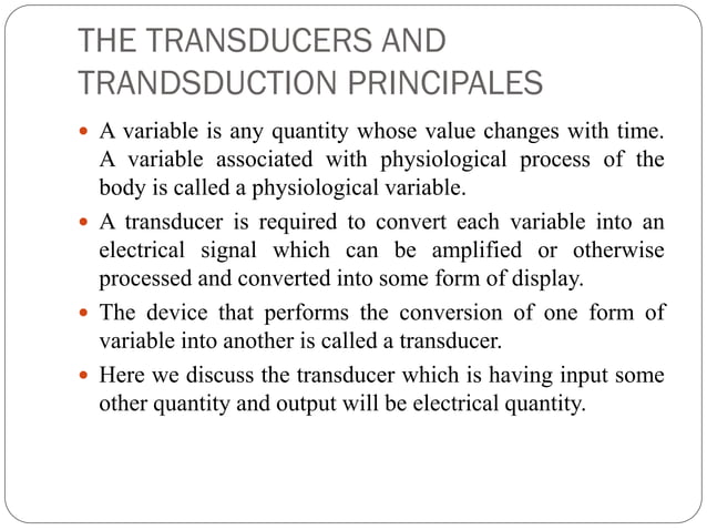 Basic transducer principles | PDF | Physics | Science