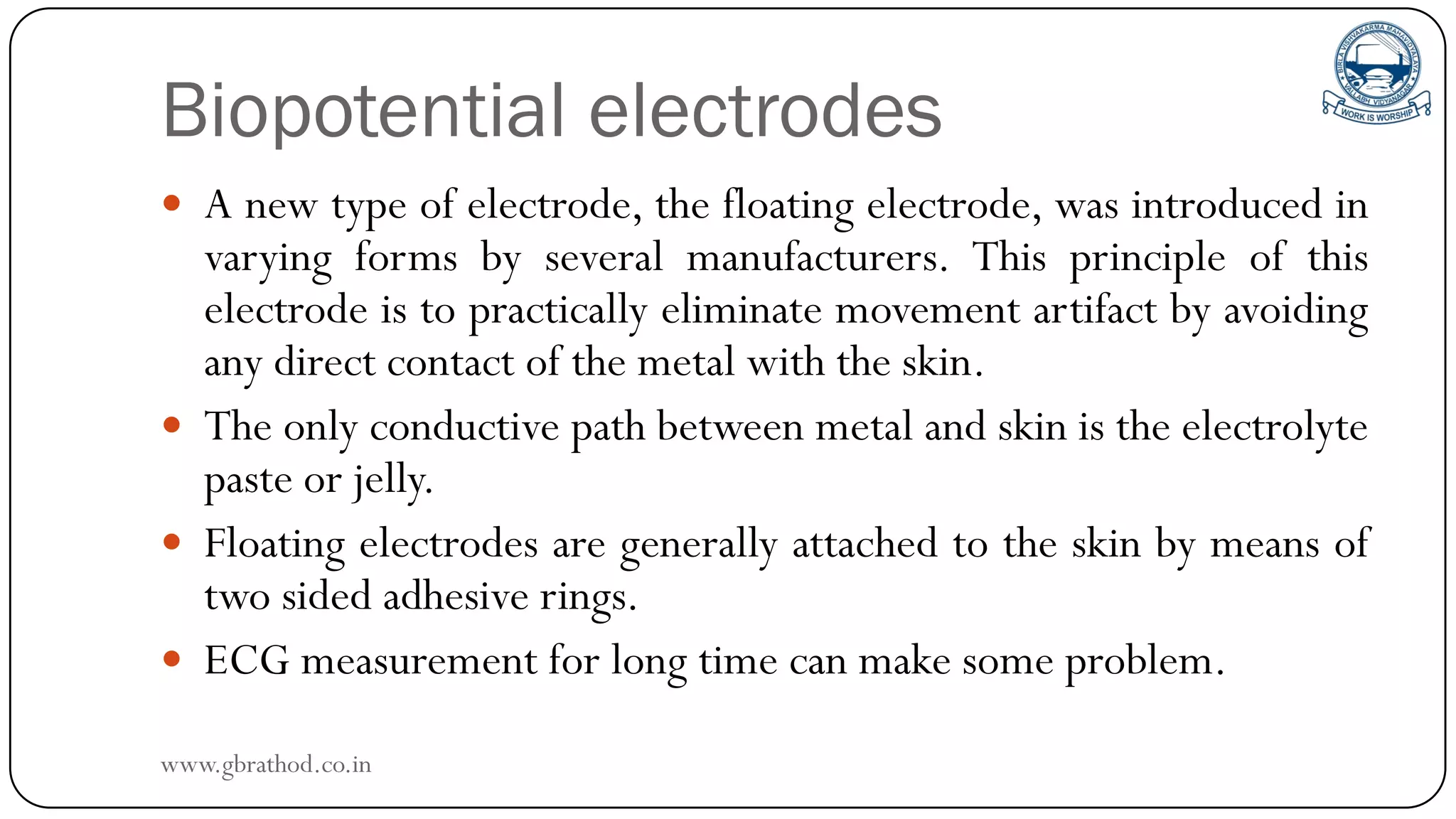 Topic 3 Bioelectrodes-sensors-transducers | PPT