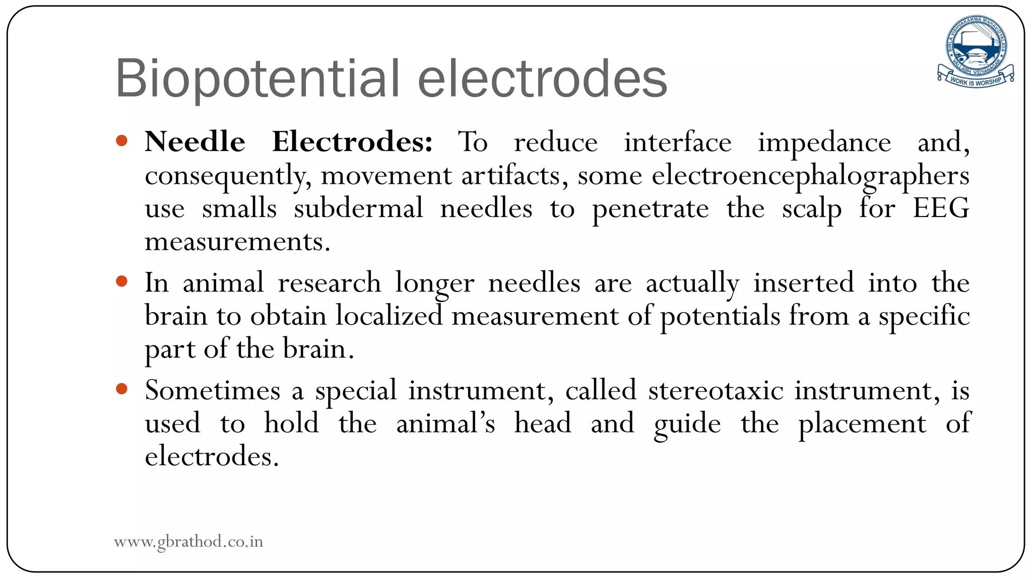 Topic 3 Bioelectrodes-sensors-transducers | PPT