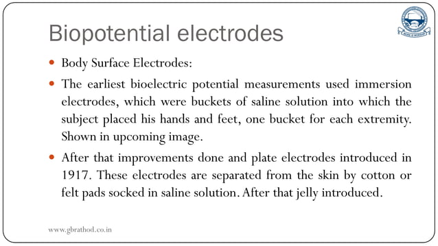 Topic 3 Bioelectrodes-sensors-transducers | PPT