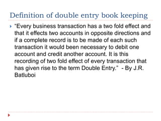 Topic 3 Double entry book keeping | PPTX