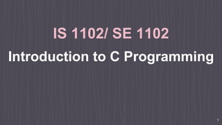 Introduction to C Programming | Importance of Learning C | PPT