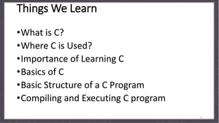 Introduction to C Programming | Importance of Learning C | PPT