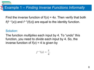 Topic 3 Inverse of function, steps to find inverse and properties of ...
