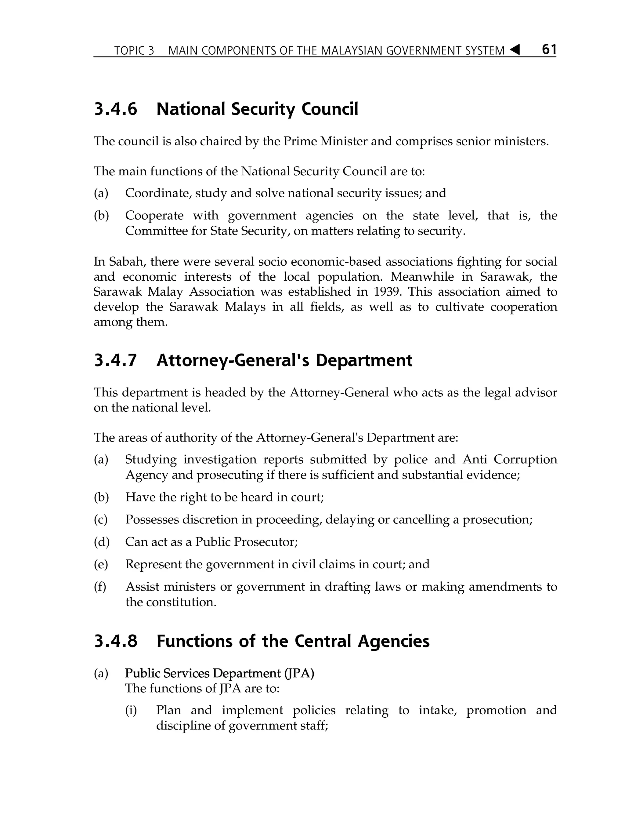 Topic 3 main components of the malaysian government system | PDF