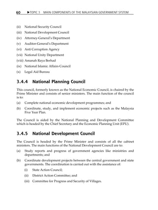 Topic 3 main components of the malaysian government system | PDF