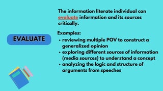 MEDIA AND INFORMATION LITERACY TOPIC 3 INFORMATION LITERACY | PDF