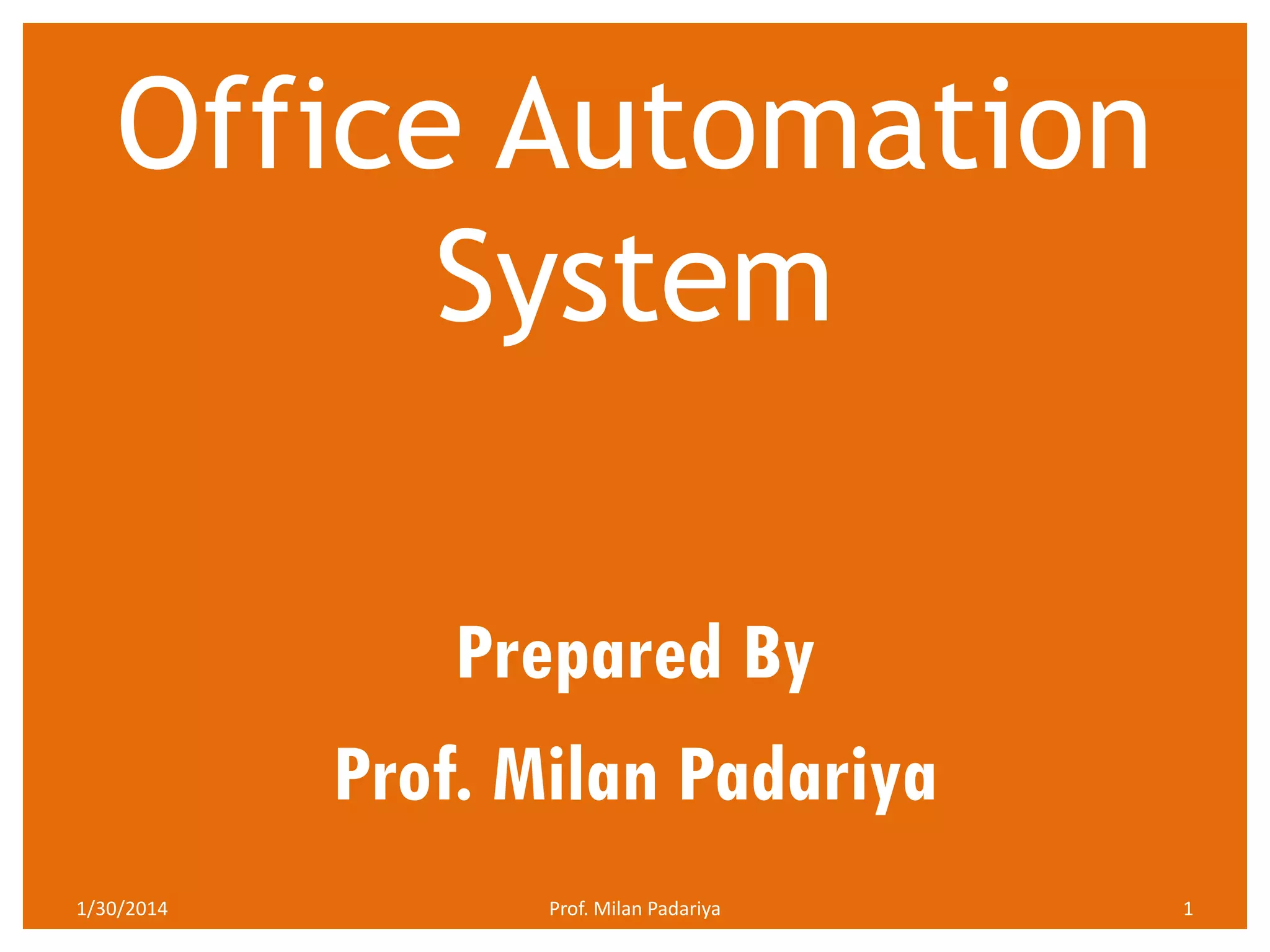 Topic 3 Office Automation System Pdf