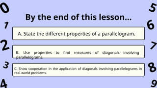 Understanding Properties and Diagonals of Parallelograms in Geometry | PPTX