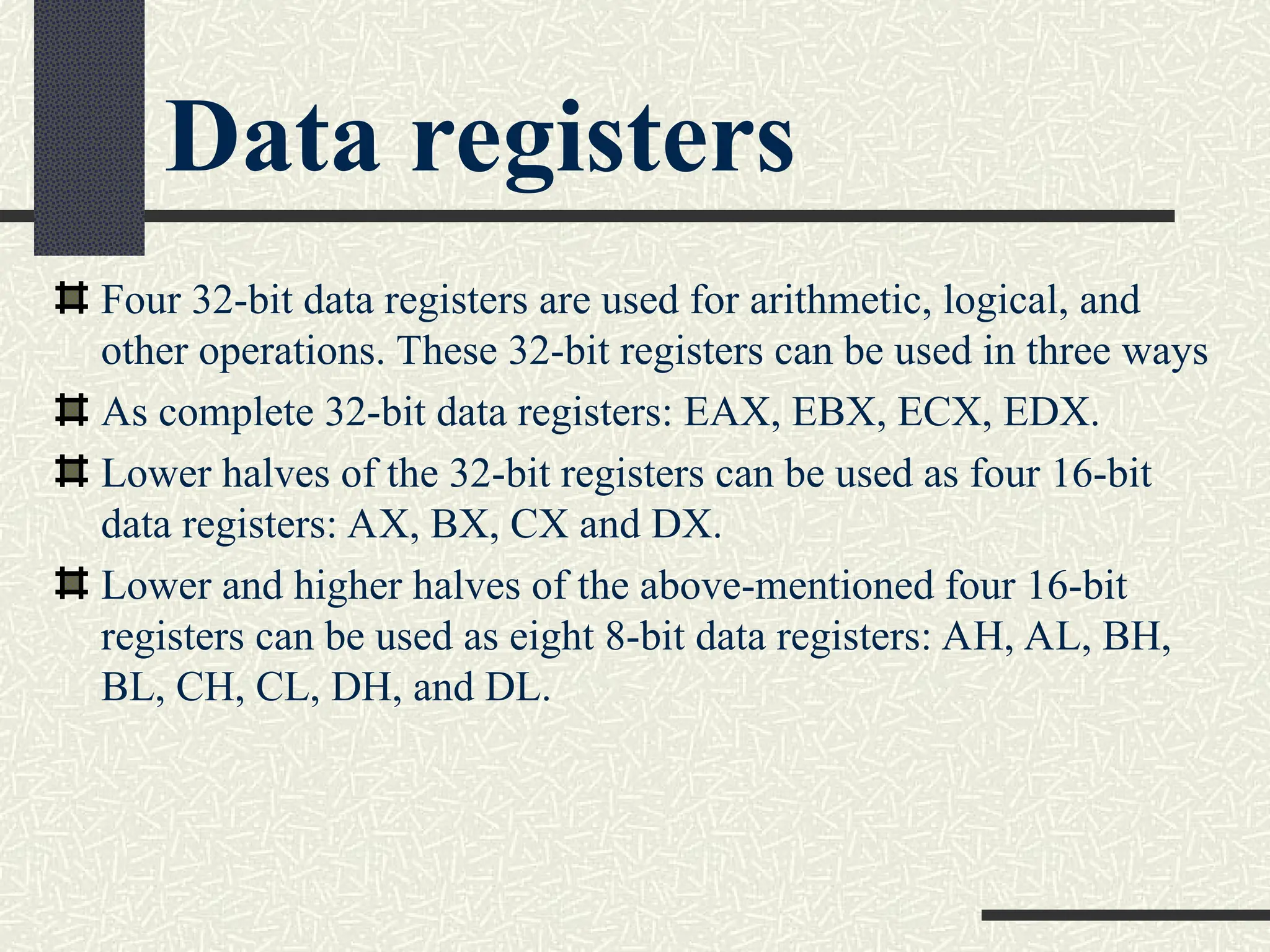 (Registers & Flags ) and their function in assembly | PPT