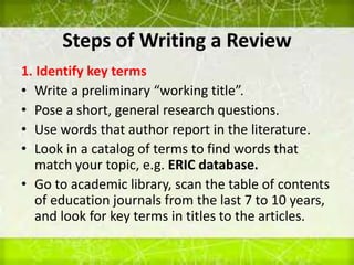 TSLB3143 Topic 3 Review of Literature | PPTX
