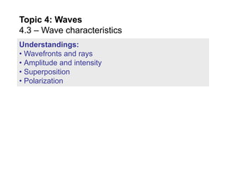 Topic 4.3 - Wave characteristics IB HL CONTENT | PPTX