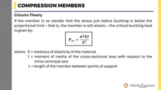 TOPIC 4 - COMPRESSION MEMBERS Steel .pdf | Physics | Science