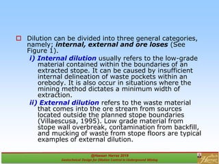 geotechnical design for dilution control in underground mining | PDF