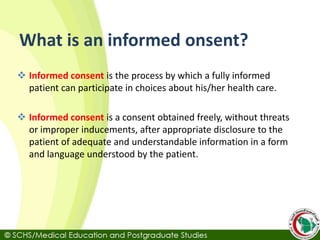 SCHS Topic 4: Informed Consent to Treatment | PPT
