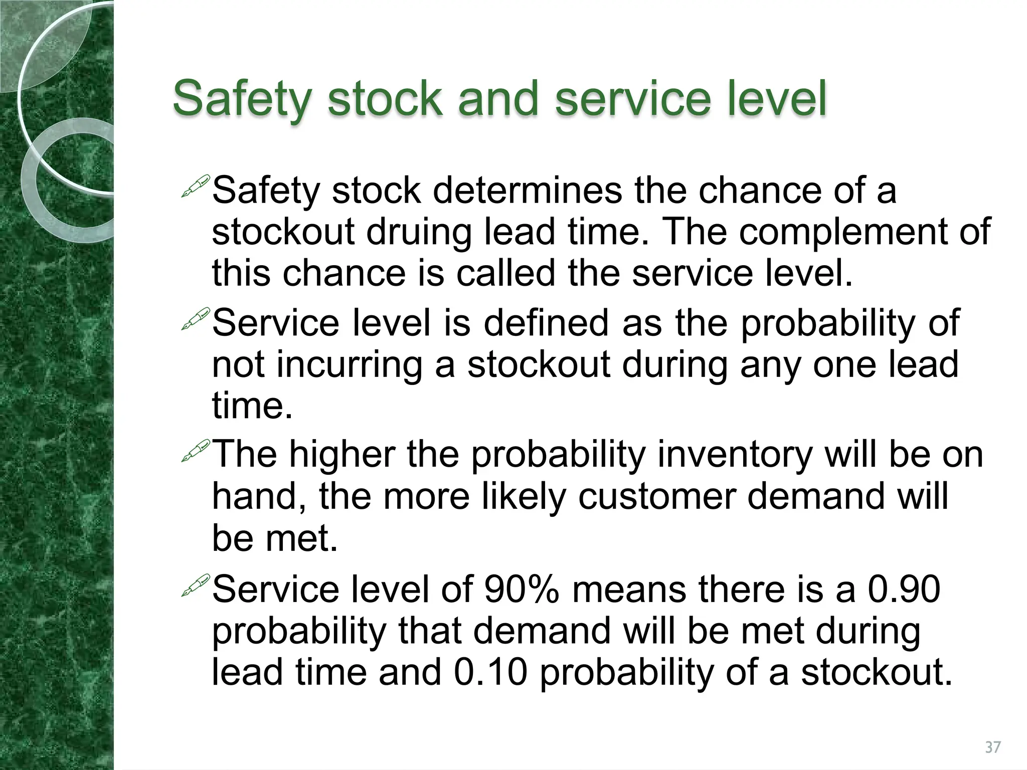 Topic 4 - Managing inventoryEconomic Ordering Quantity model Stochastic ...