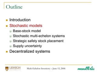 Topic 4-Multi Echelon Inventory.ppt | Logistics | Business