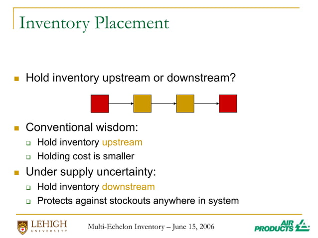 Topic 4-Multi Echelon Inventory.ppt | Logistics | Business