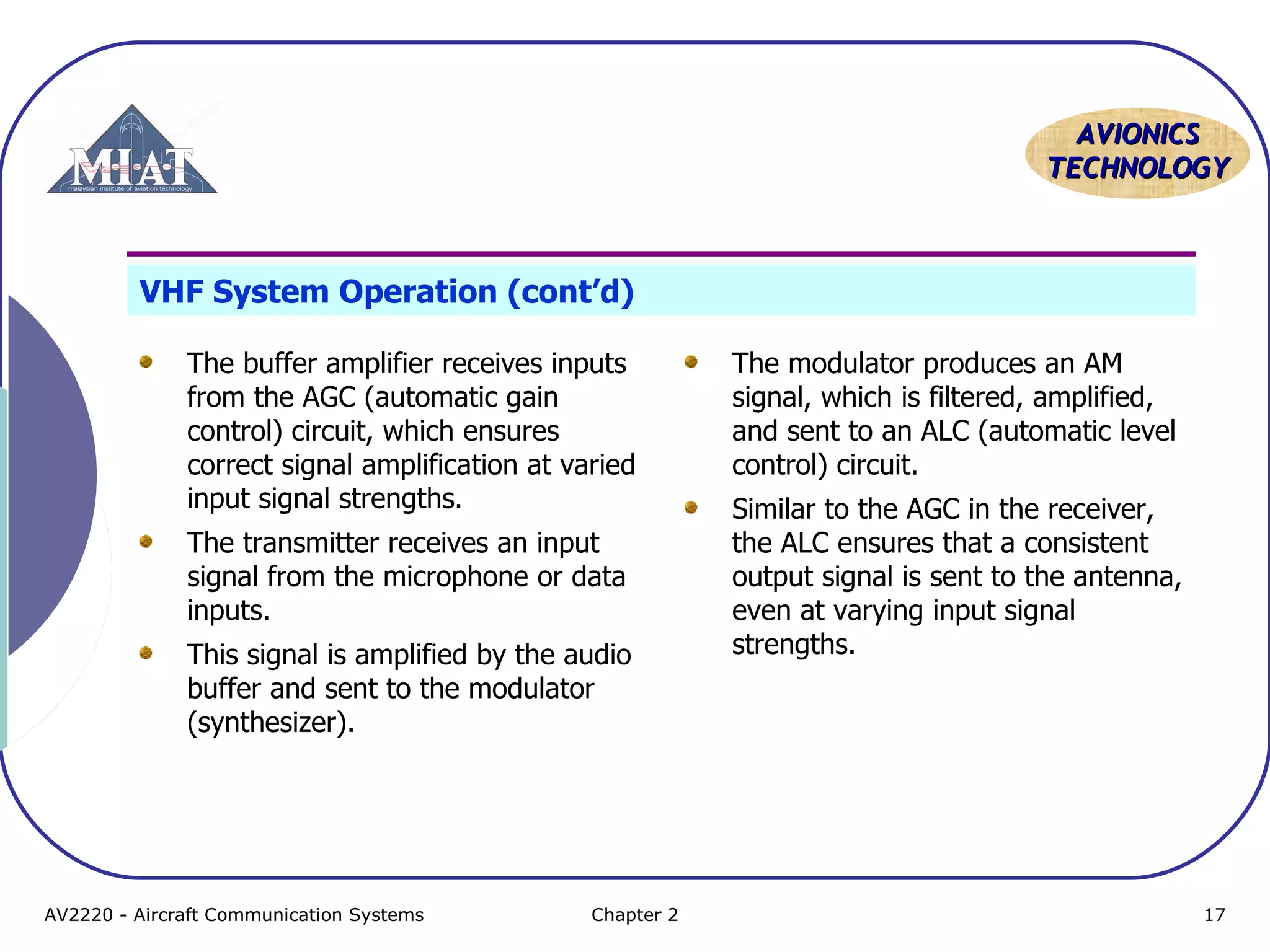 Aircraft Communication Topic 4 vhf communication system | PDF