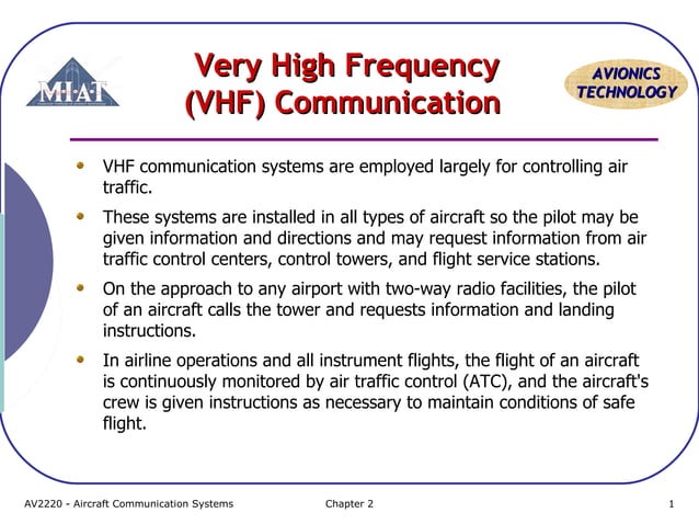 Aircraft Communication Topic 4 vhf communication system | PDF