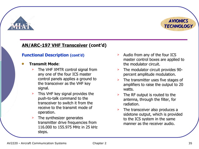 Aircraft Communication Topic 4 vhf communication system | PDF
