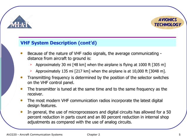 Aircraft Communication Topic 4 vhf communication system | PDF