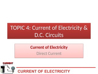 Topic 4a -Current of Electricity and D.C. Circuits | PPTX