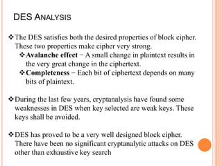 Topic4 data encryption standard(des) | PPTX