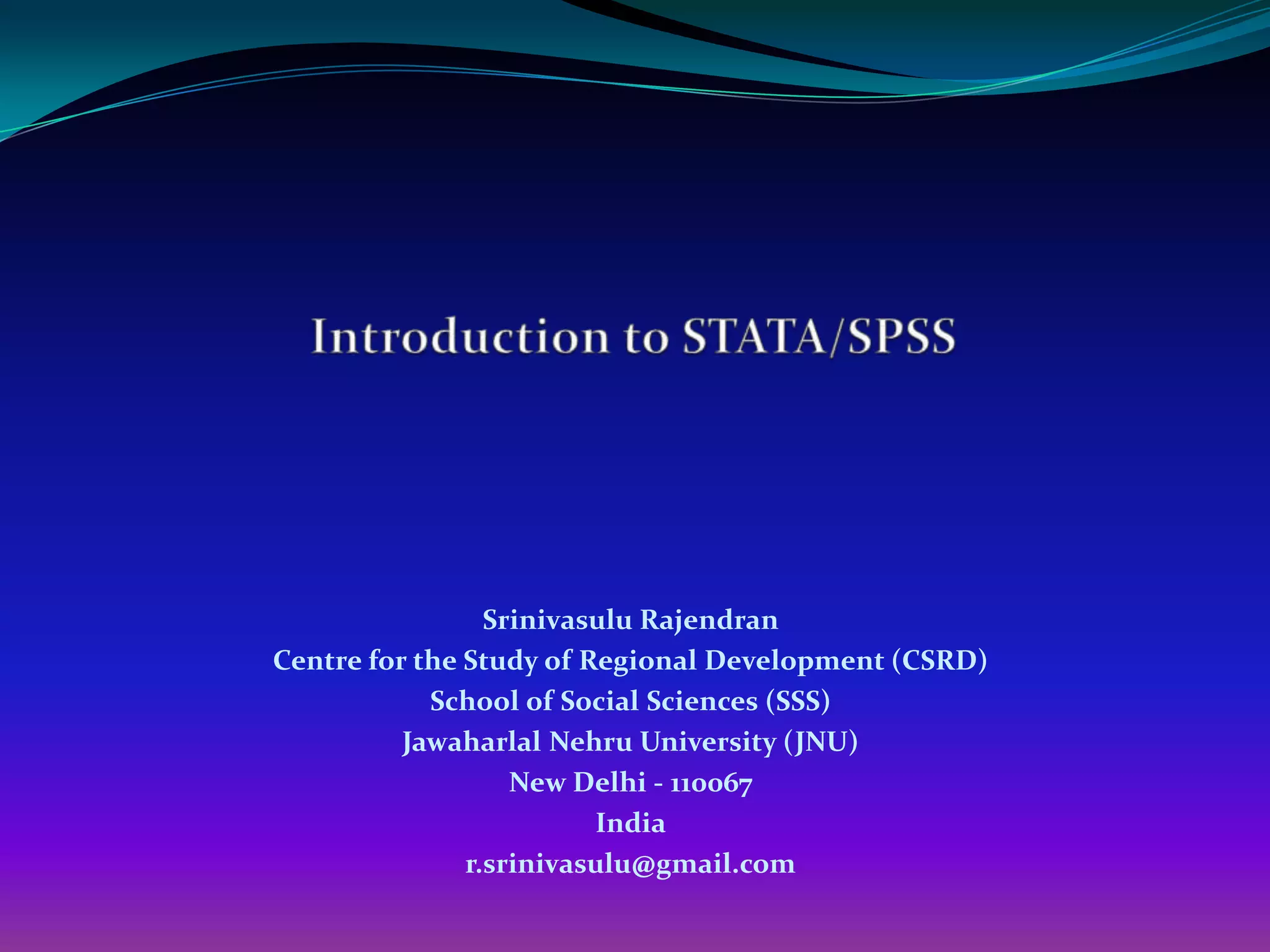 Topic 4 intro spss_stata | PPTX | Operating Systems | Computer Software and Applications