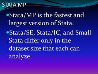 Topic 4 intro spss_stata | PPTX | Operating Systems | Computer Software and Applications