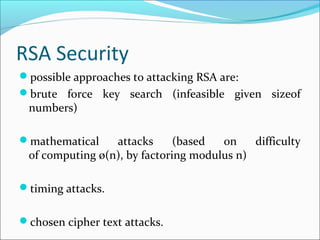 RSA Algorithm | PPT | Information and Network Security | Computing