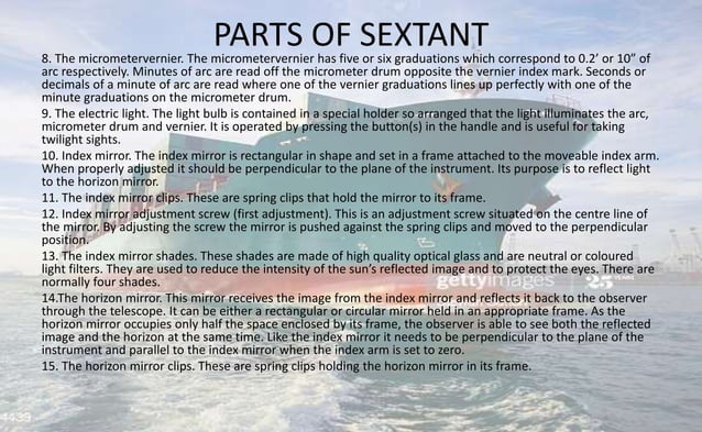 topic 4 Parts of Marine Sextant.pptx | Geography | Science