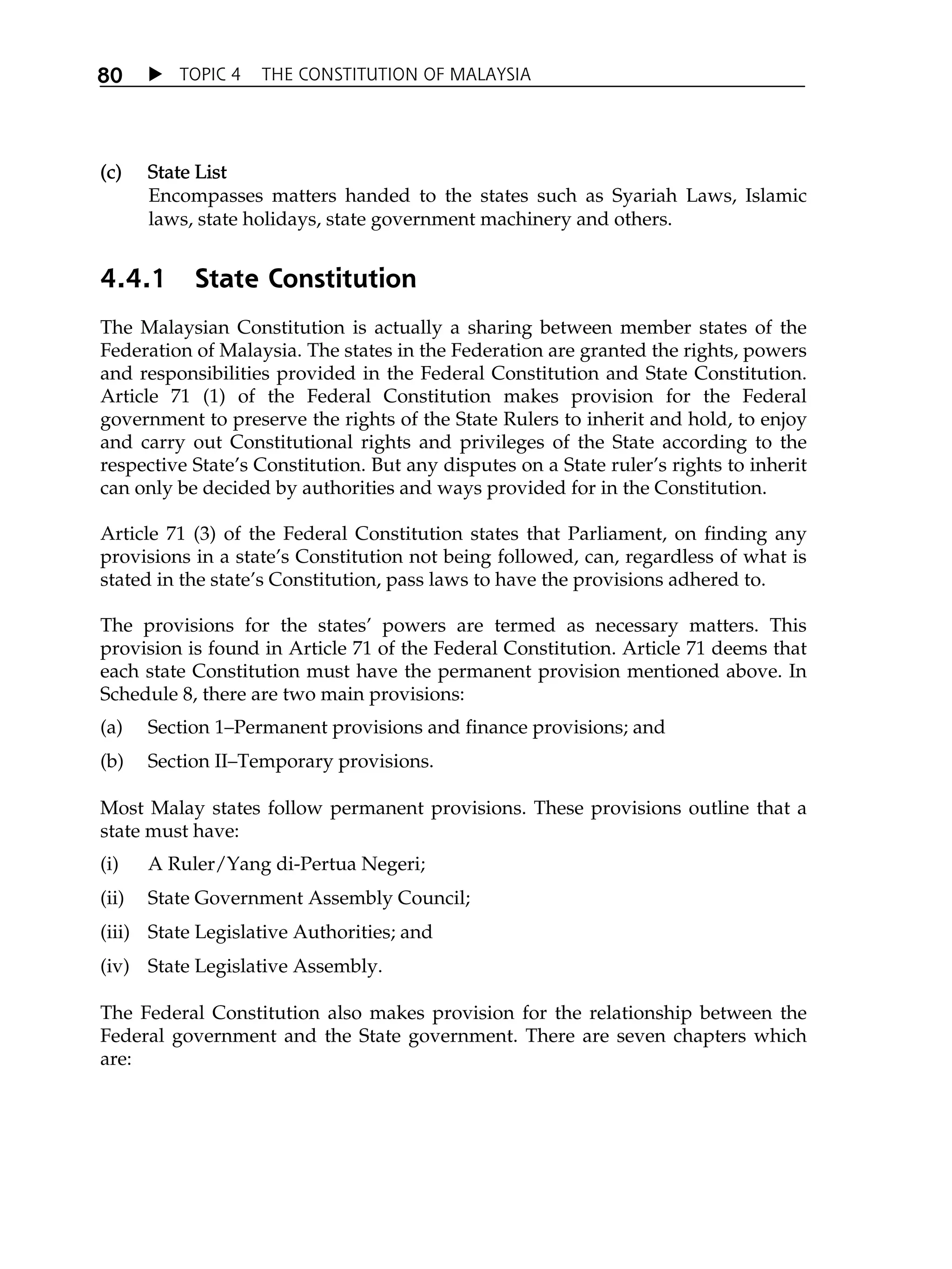 Topic 4 the constitution of malaysia | PDF
