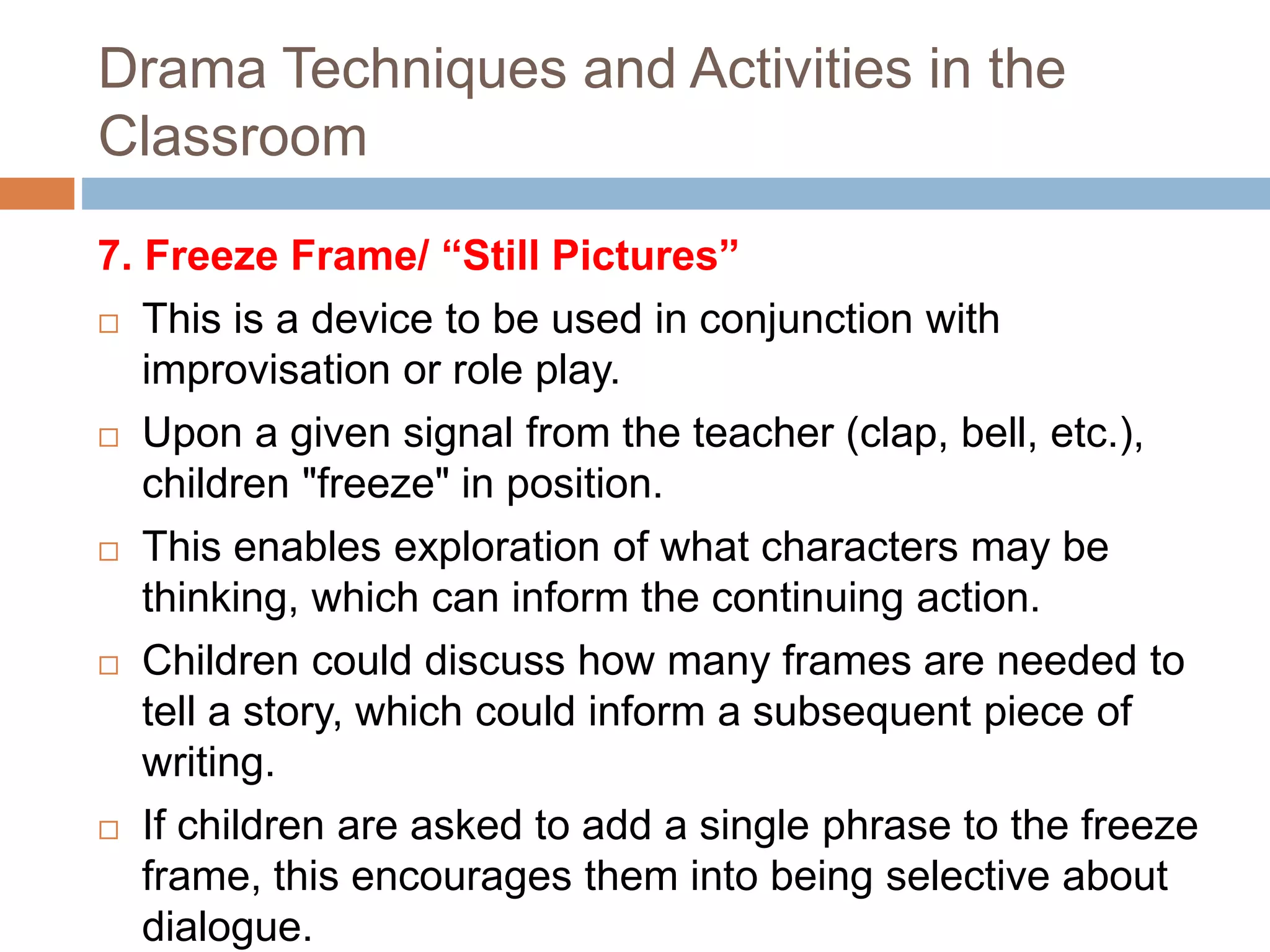 Using Drama Techiniques and Activities | PPTX