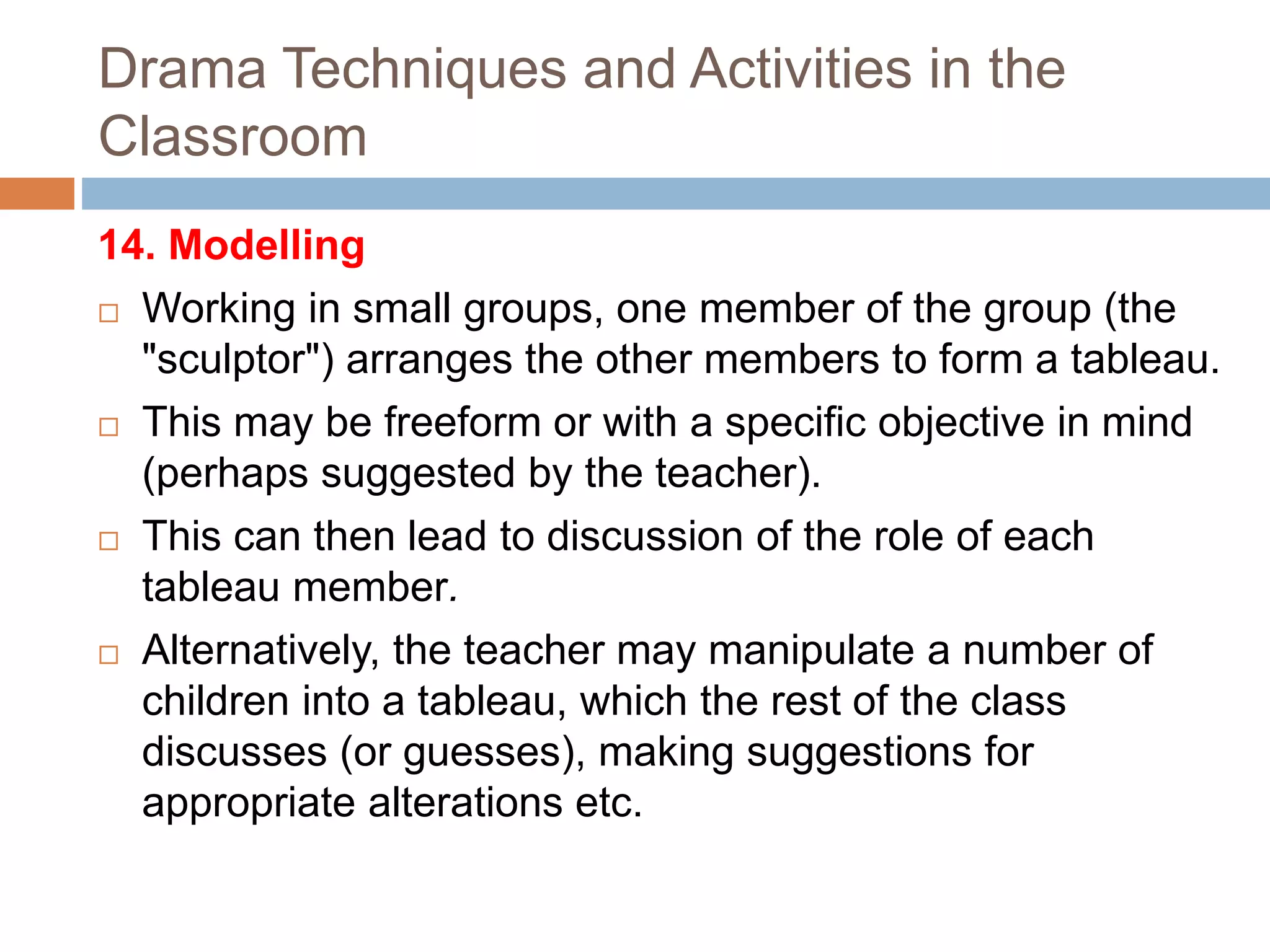 Using Drama Techiniques and Activities | PPTX