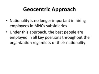 Staffing in IHRM | PPTX