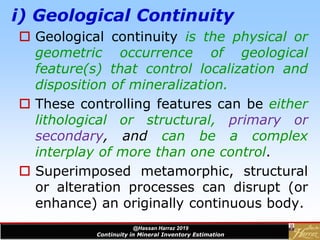continuity in mineral inventory estimation | PDF