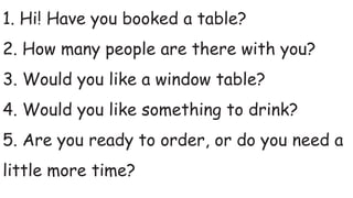 Topic 5 eating out - speaking | PPTX