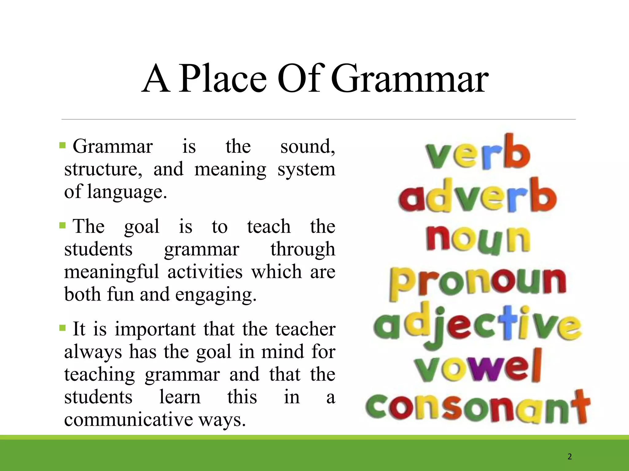 Learning Grammar | PPTX