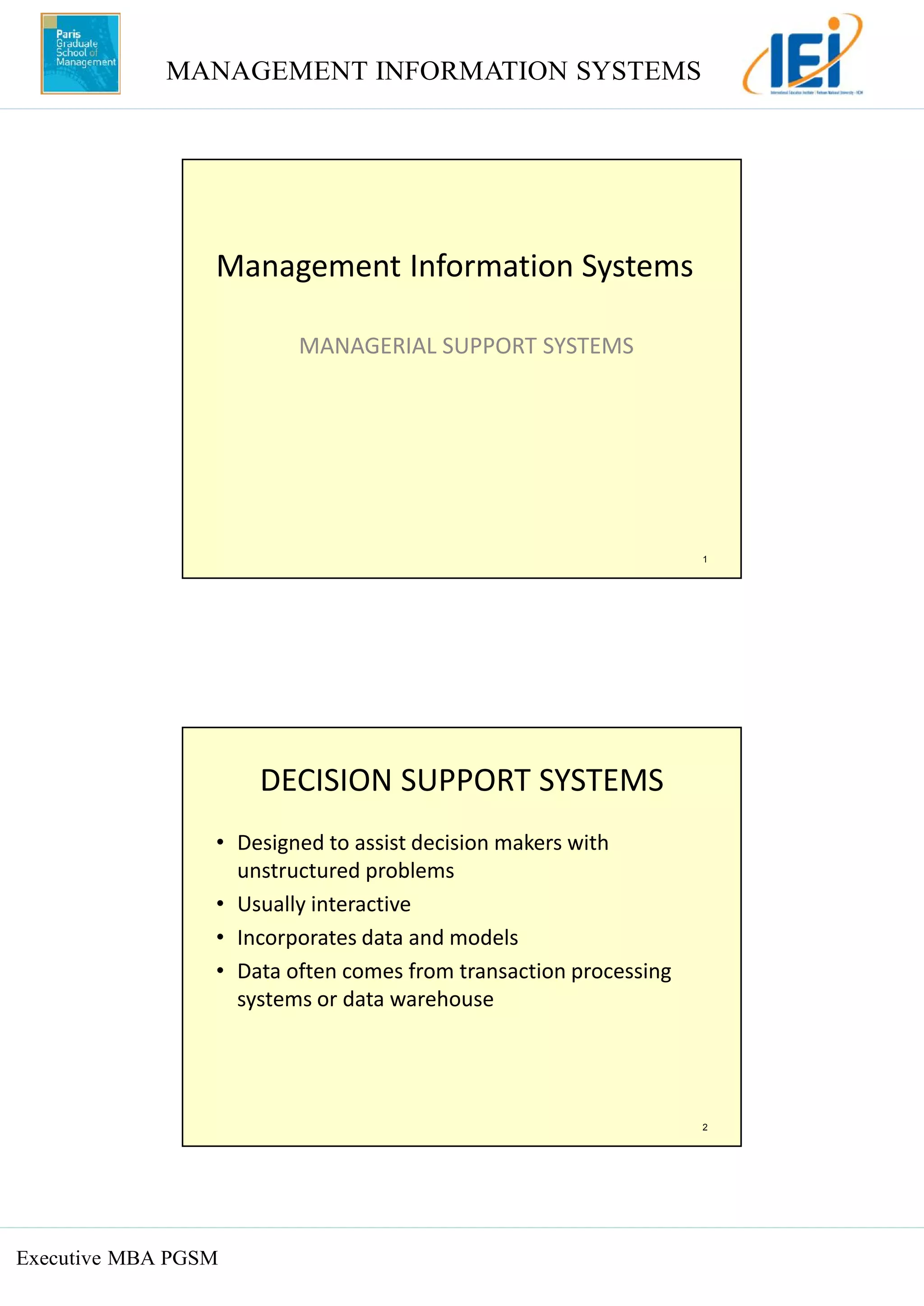 Topic 5 managerial-support_systems | PDF
