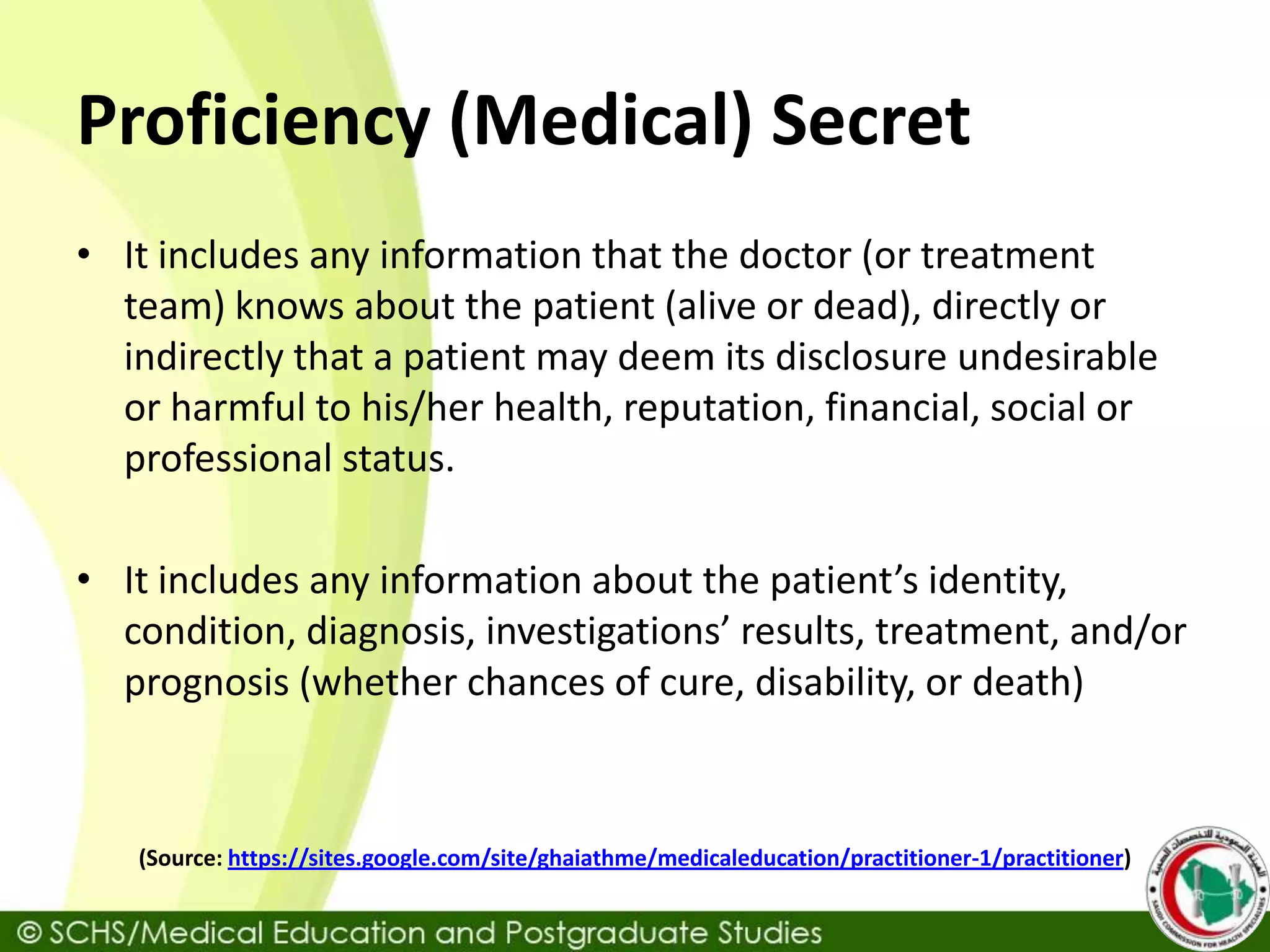 SCHS Topic 5: Privacy, Confidentiality and Medical Records | PPTX