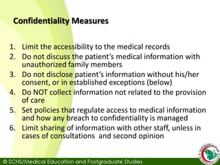 SCHS Topic 5: Privacy, Confidentiality and Medical Records | PPTX