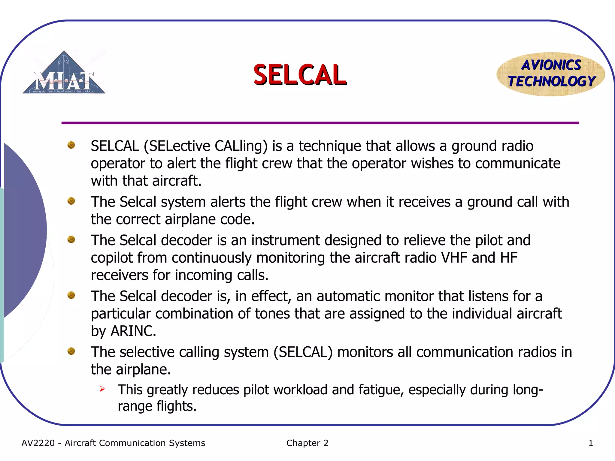 Nav Topic 5 selcal and data link system | PPT