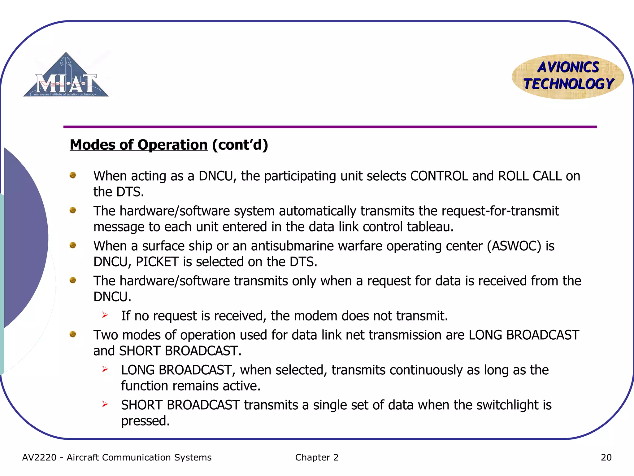 Aircraft Communication Topic 5 selcal and data link system | PDF