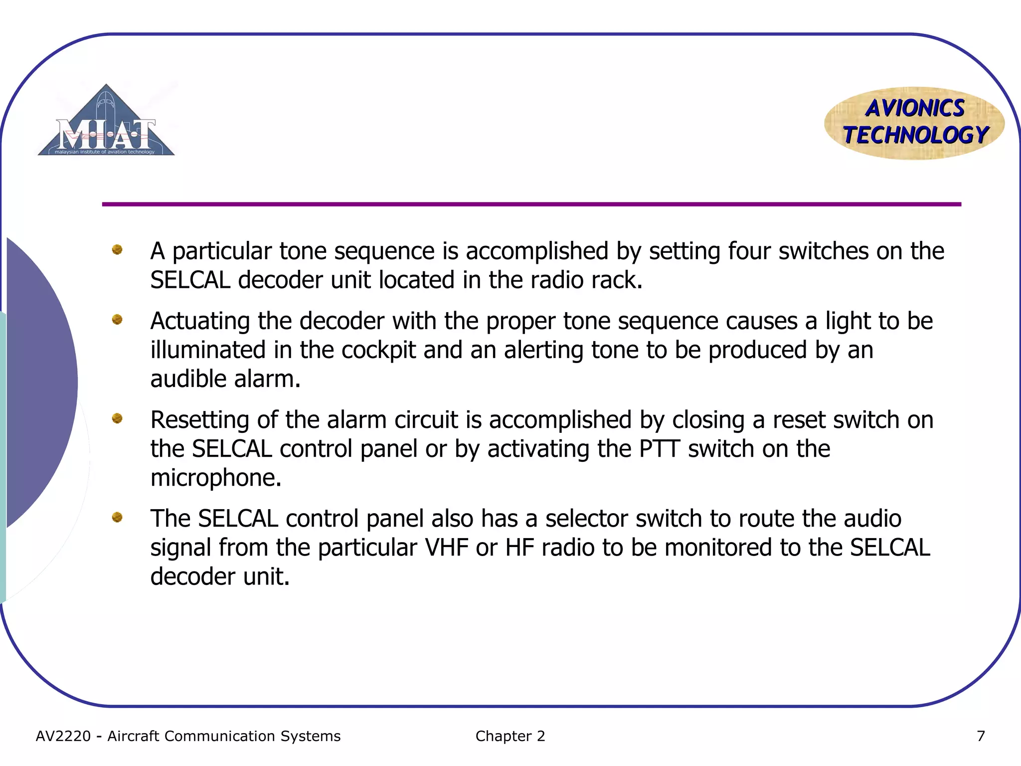 Aircraft Communication Topic 5 selcal and data link system | PDF