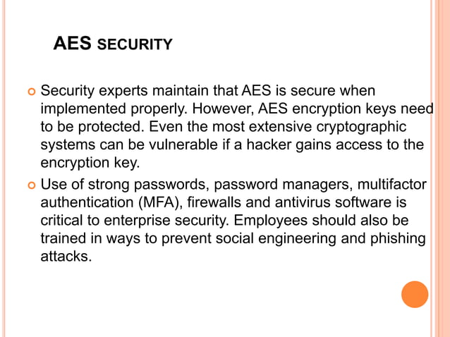 Topic5 advanced encryption standard (aes) | PPTX | Information and Network Security | Computing