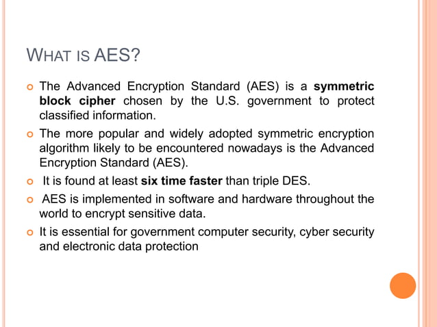 Topic5 advanced encryption standard (aes) | PPTX | Information and Network Security | Computing