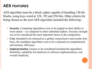 Topic5 advanced encryption standard (aes) | PPTX
